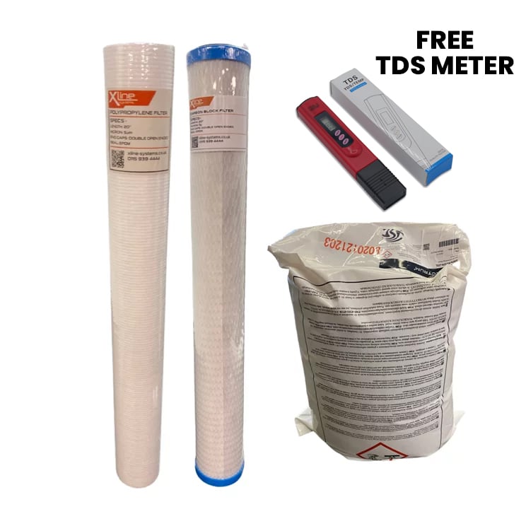 Filter Bundle: 1x 20" Pre-Filters + 11ltr Resin (Free TDS) | Xline Systems