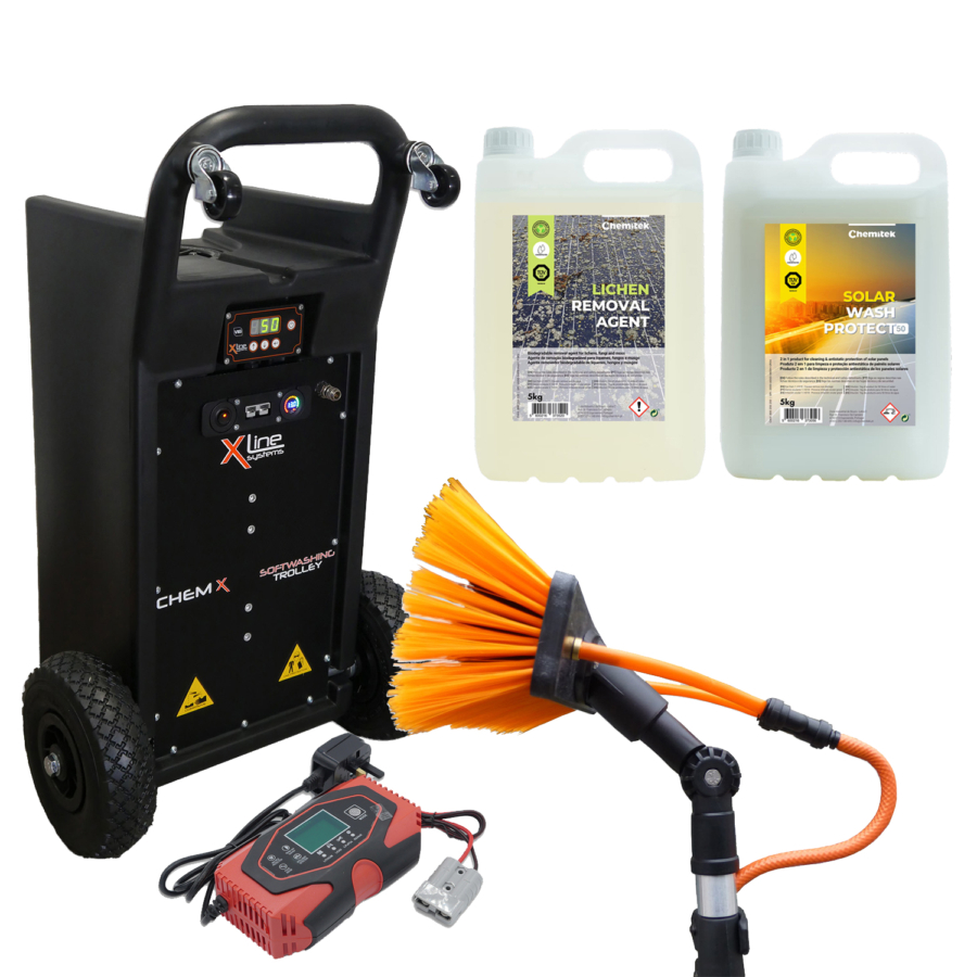 Solar Cleaning Chemical Applicator Sprayer + Pole Bundle | Xline Systems