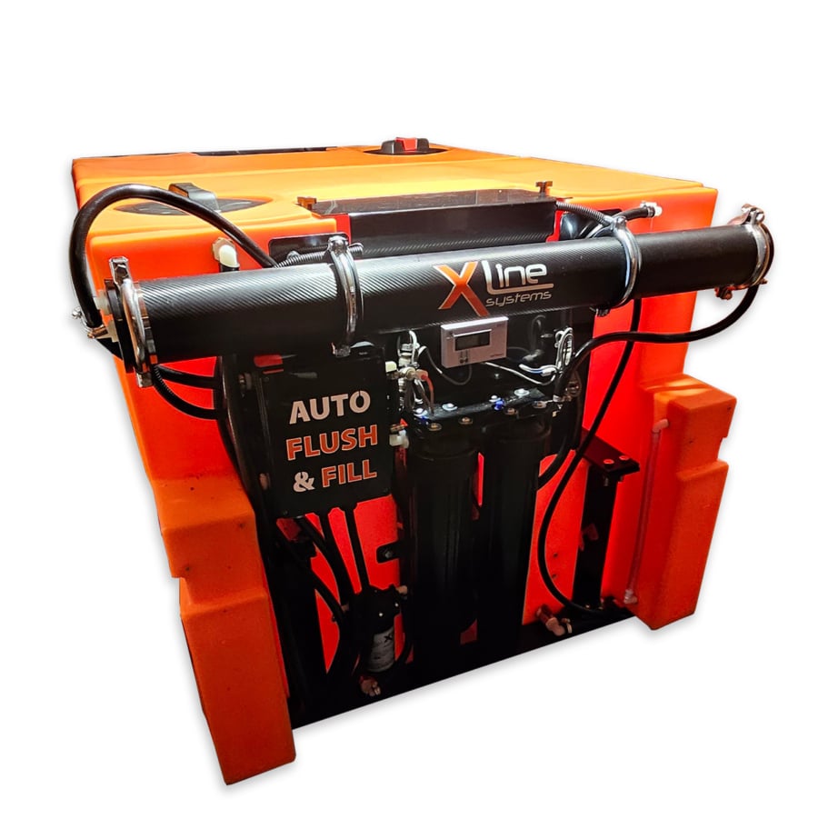 1,000 Litre Orange Tank + Frame (2x 500L Tanks Joined) | Xline Systems